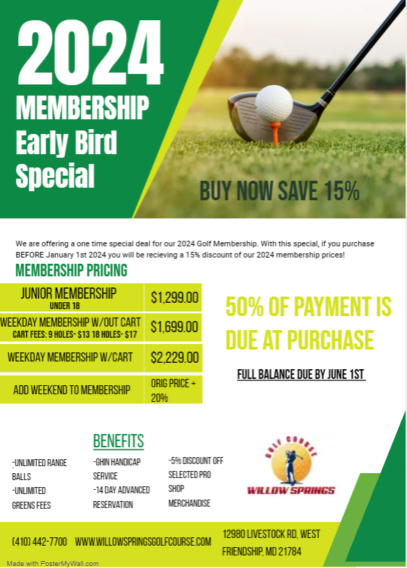 Memberships - Willow Springs Golf Course